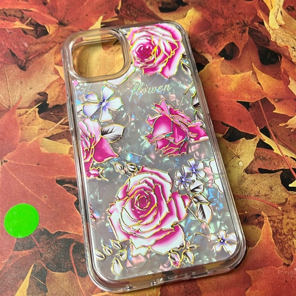 laughter | Accessories | 5for Iphone 13 Holographic Pink Roses Marble ...
